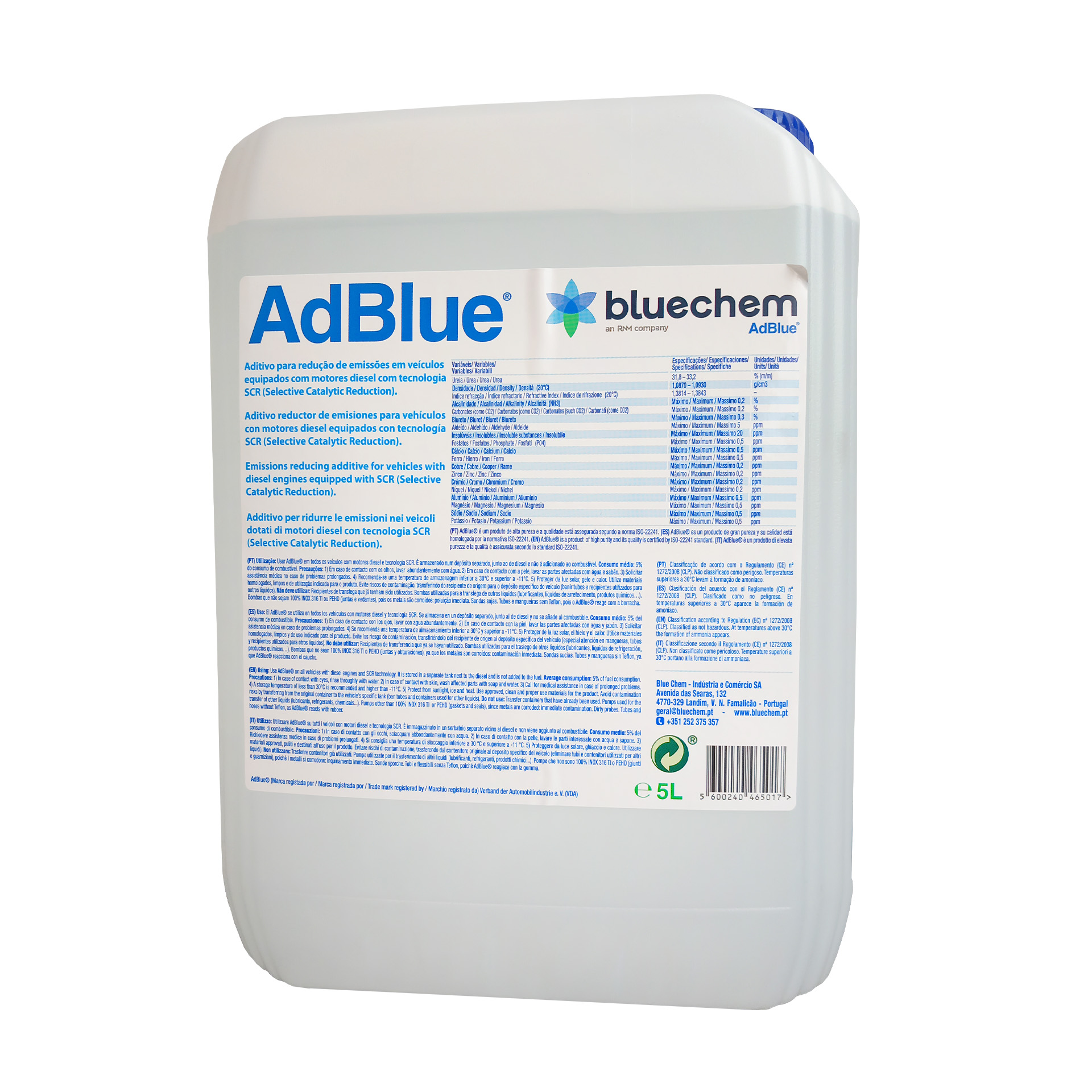 Aditivo Adblue BLUECHEM 5LT - SF0157523_00000 | Agriloja